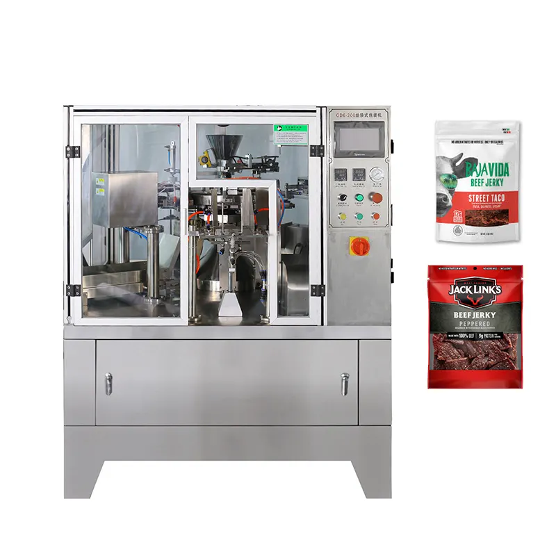 China Automatic Rotary Premade pouch packing machine beef jerky packing ...