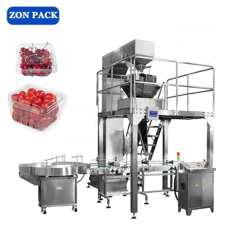 China Semi-automatic Cherry Plum Kiwi Fruit Punnet Container Weighing ...