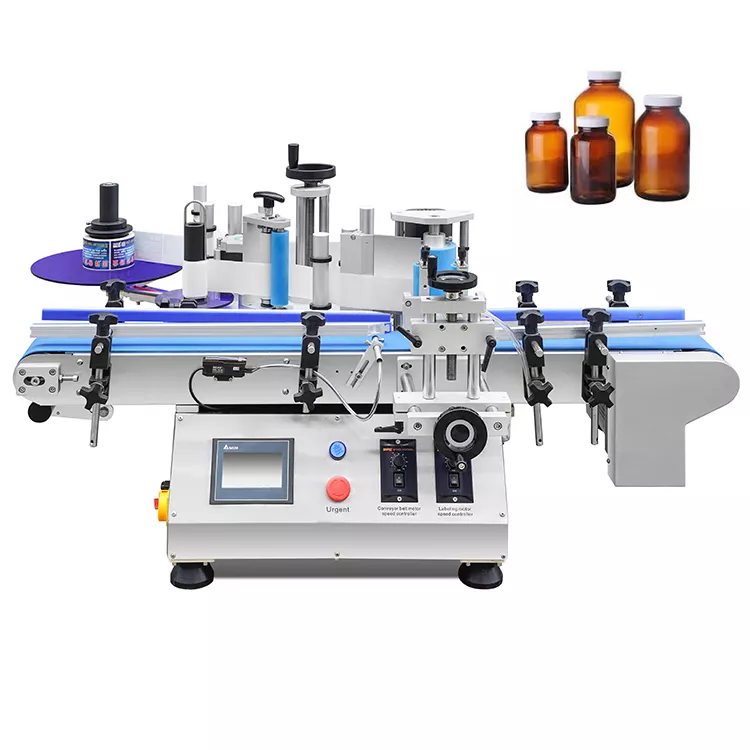 China Round bottle labeling machine glass bottle sticker labeling ...